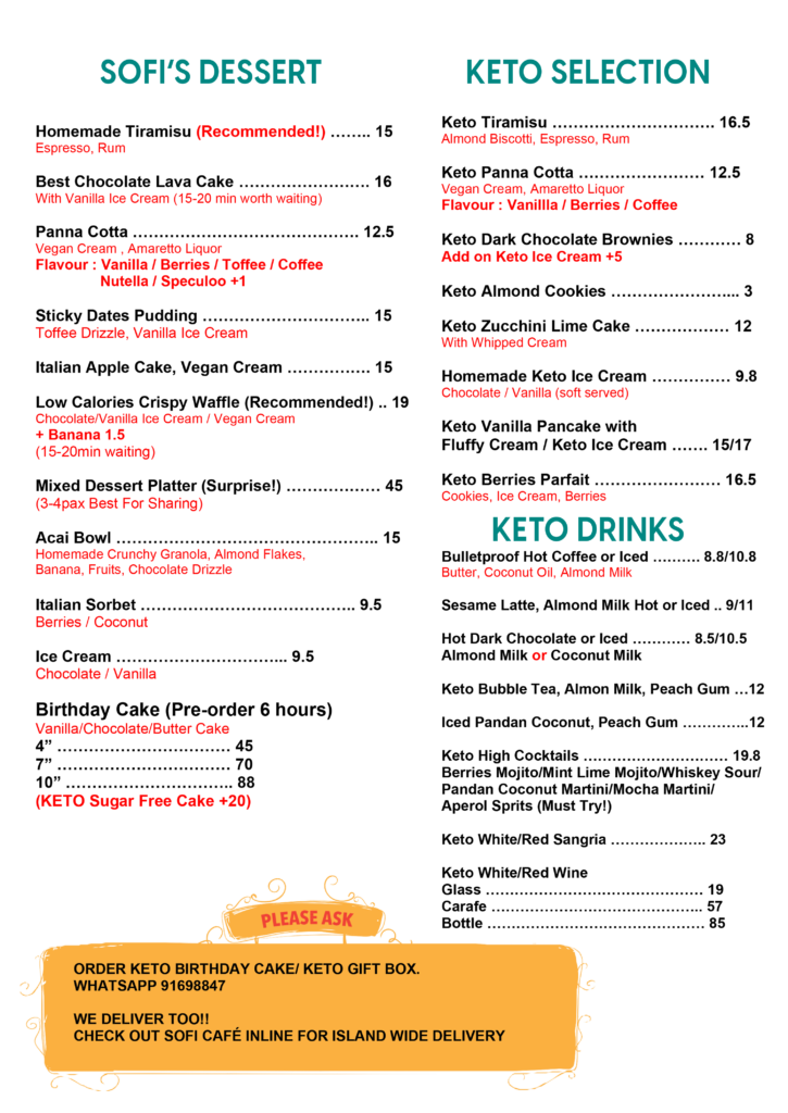 Menu – Sofi Cafe