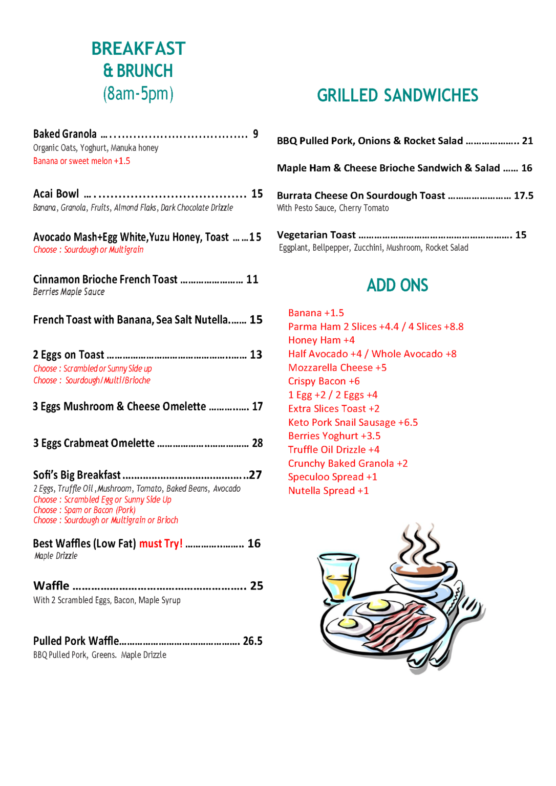 Menu – Sofi Cafe